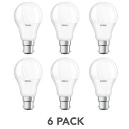 OSRAM LED BASE CLASSIC A B22d 8.5W 60W 2700k 6 Pack | Lightsave