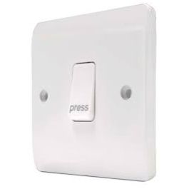 MK K4878P WHITE 1 Gang 2 Way Press Switch | Lightsave